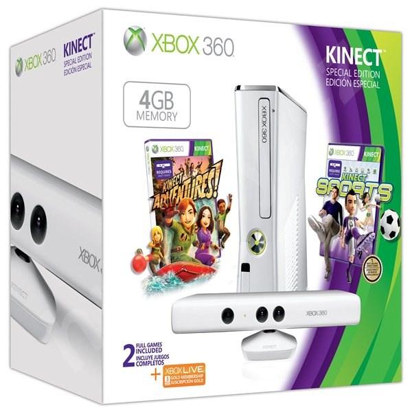 Microsoft Xbox 360 4GB Kinect Bundle White + Kinect Adventures (BAZAR ... Microsoft Xbox 360 4GB Kinect Bundle White + Kinect Adventures (BAZAR ...